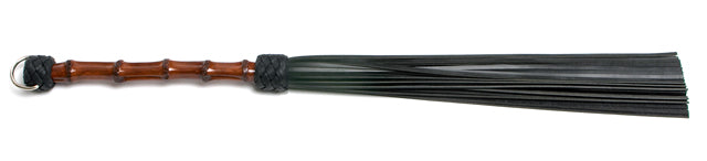 W20 Black Bridle Leather Tails (5mm wide) Cane Handle Flogger – Quality ...